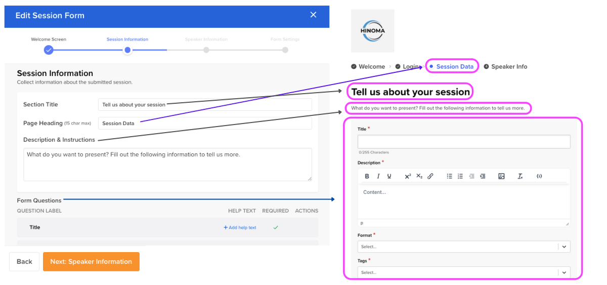 Create a session submission form